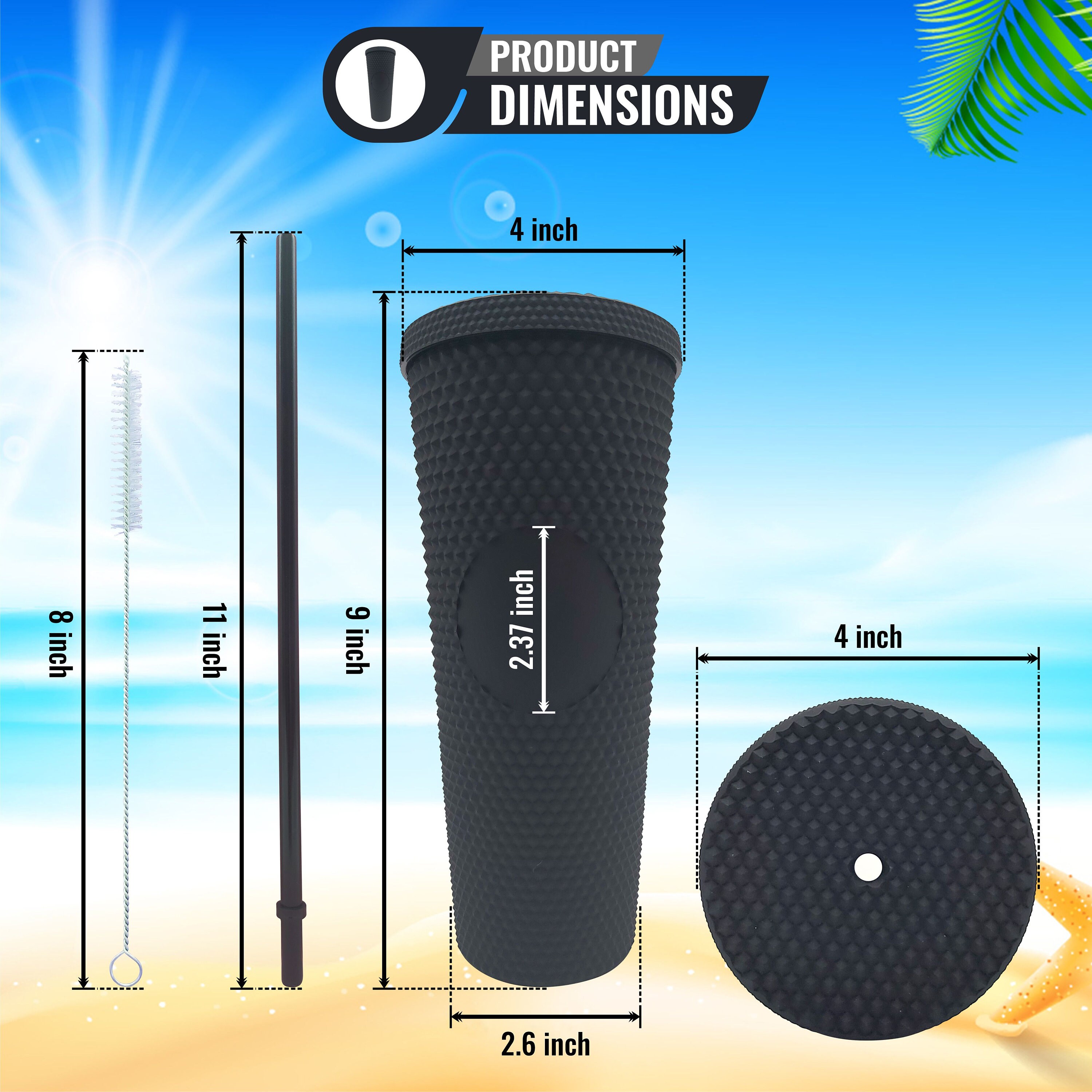 Studded Tumblers With Lids and Straws | Reusable Customizable Honeycomb ...