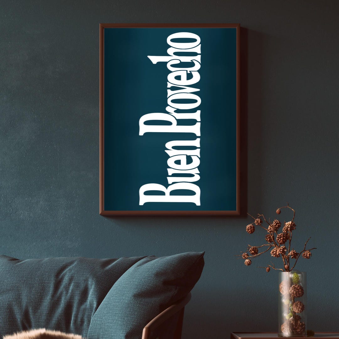 Buen Provecho | Instant Digital Download Typography Print | Greeting ...