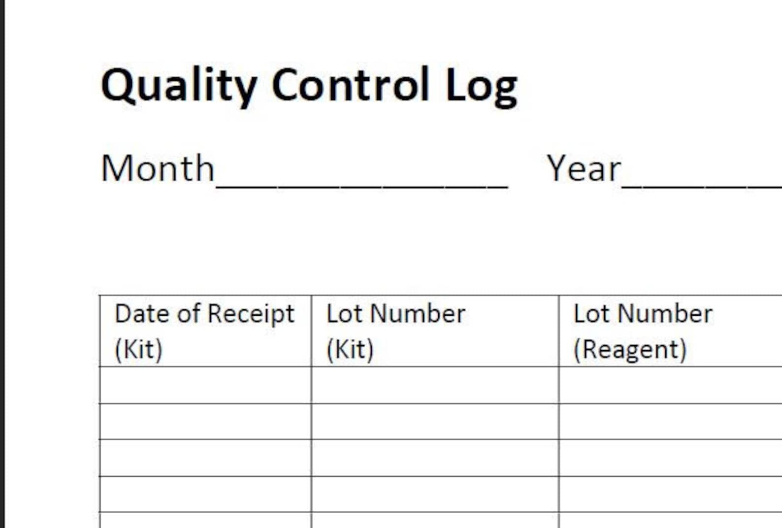 QC - Quality Control Log - Instant Download - Etsy QC - Quality Control Log - Instant Download - Etsy