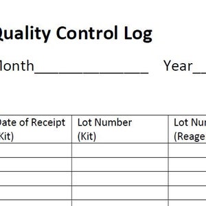 QC - Quality Control Log - Etsy