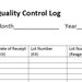 QC - Quality Control Log - Etsy