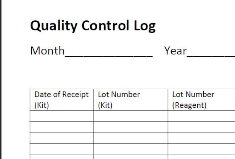 QC - Quality Control Log - Etsy