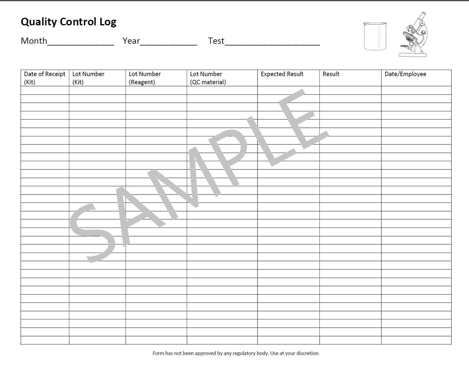 QC - Quality Control Log - Etsy