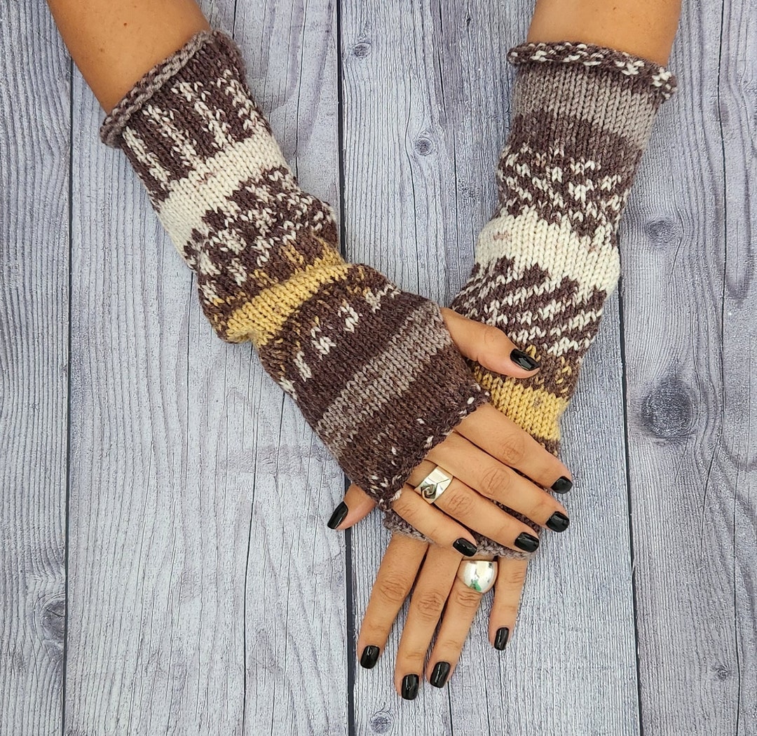 Long Fingerless Gloves Winter Accessories Fingerless Gloves Womens Wool ...