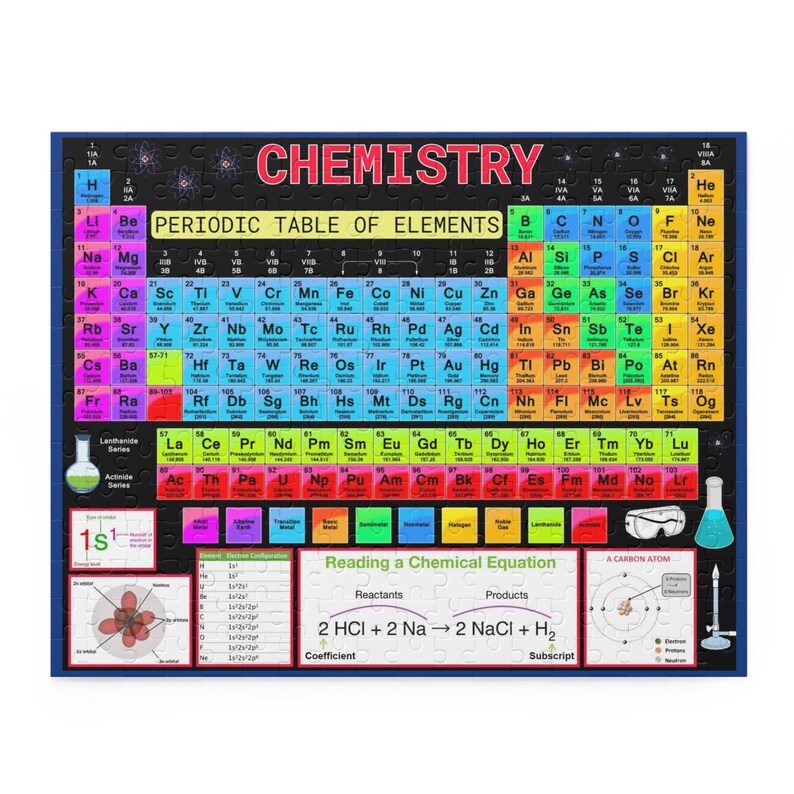 Chemistry Puzzle, Periodic Table of Elements Jigsaw Puzzle 252 and 500 ...