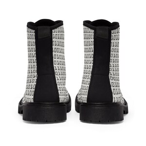 Binary Code Boots for Programmers and Software Engineers; Doc Martin-style Boots With Binary ...
