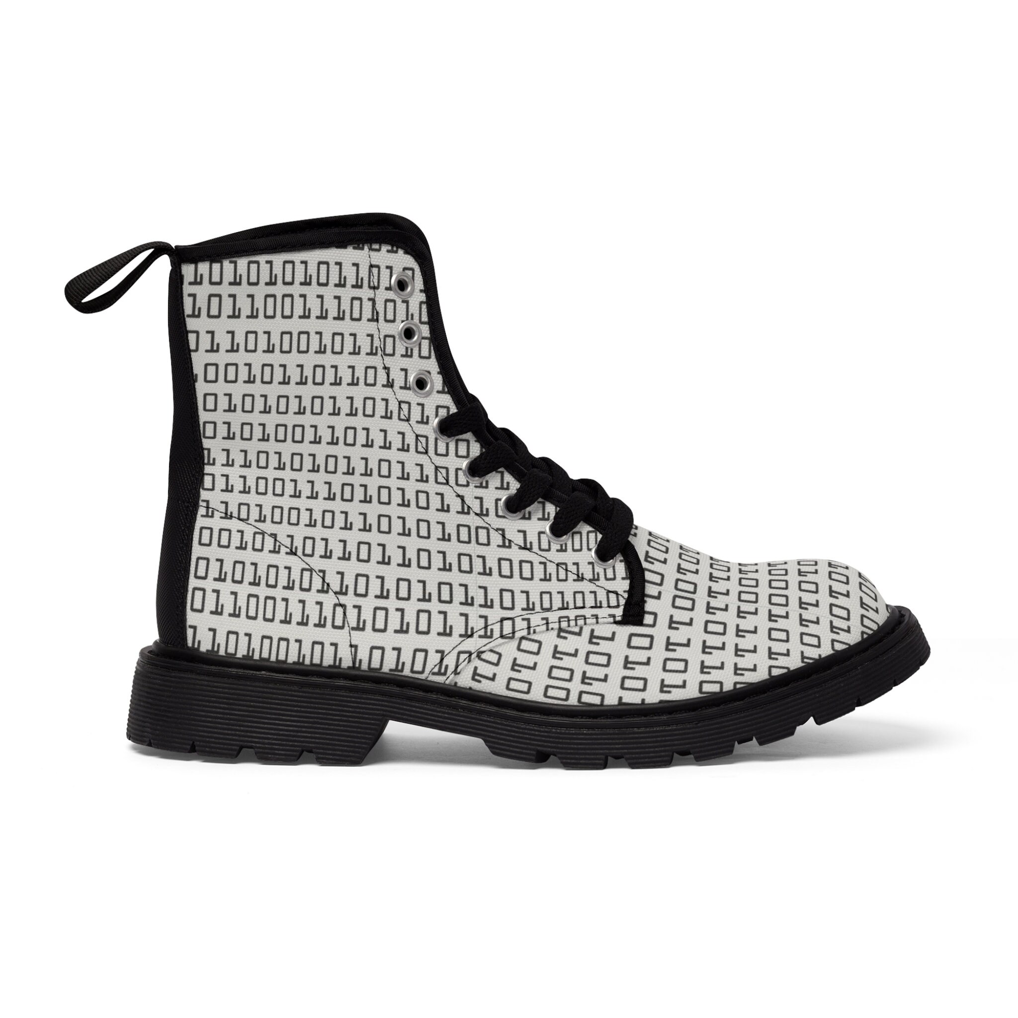 Binary Code Boots for Programmers and Software Engineers; Doc Martin-style Boots With Binary ...