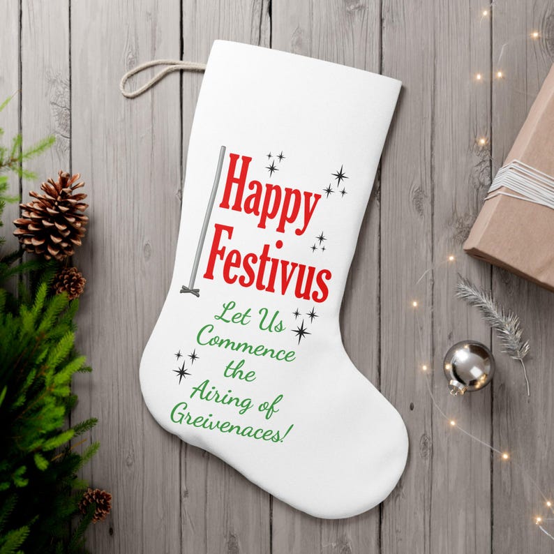 Festivus 'airing of Grievances' Santa Stocking | Seinfeld Quote Holiday ...