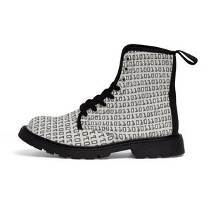 Binary Code Boots for Programmers and Software Engineers; Doc Martin-style Boots With Binary ...