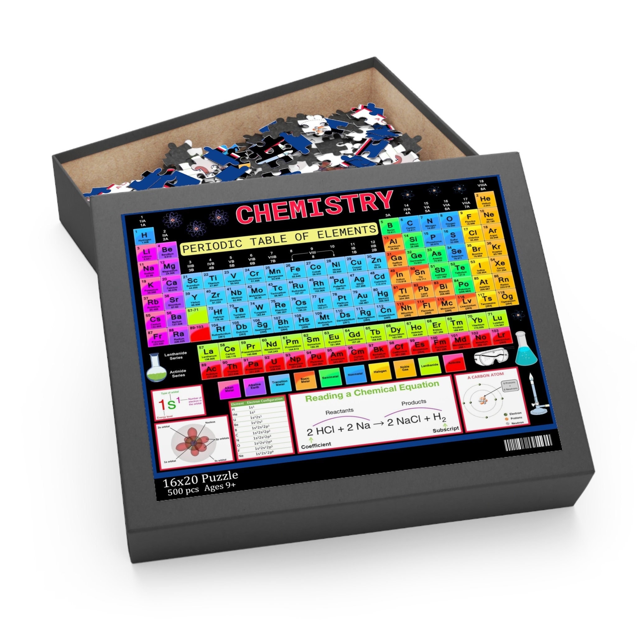 Chemistry Puzzle, Periodic Table of Elements Jigsaw Puzzle 252 and 500 ...