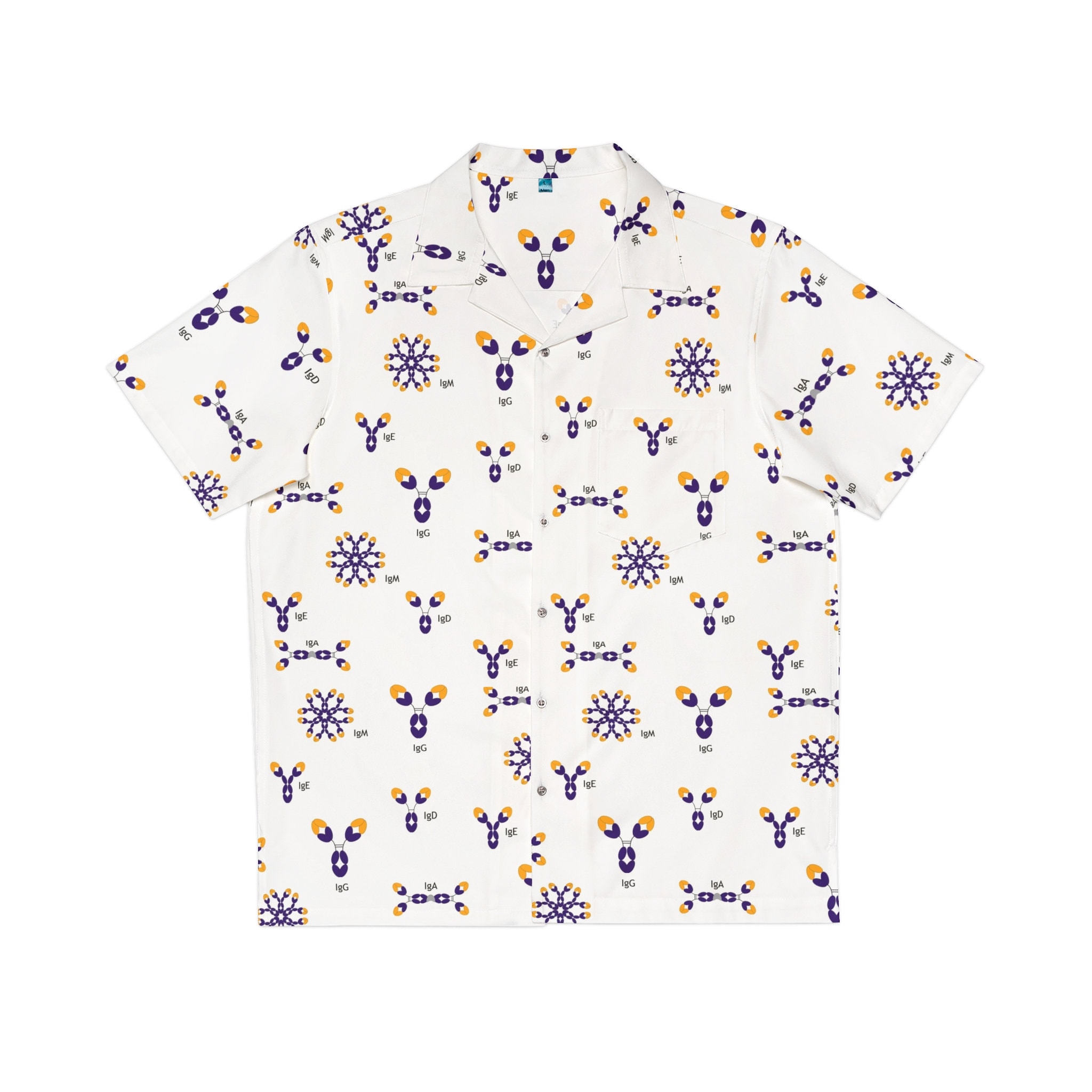 Antibody Hawaiian-style Button up Shirt, Igg Science Themed Dress Shirt ...