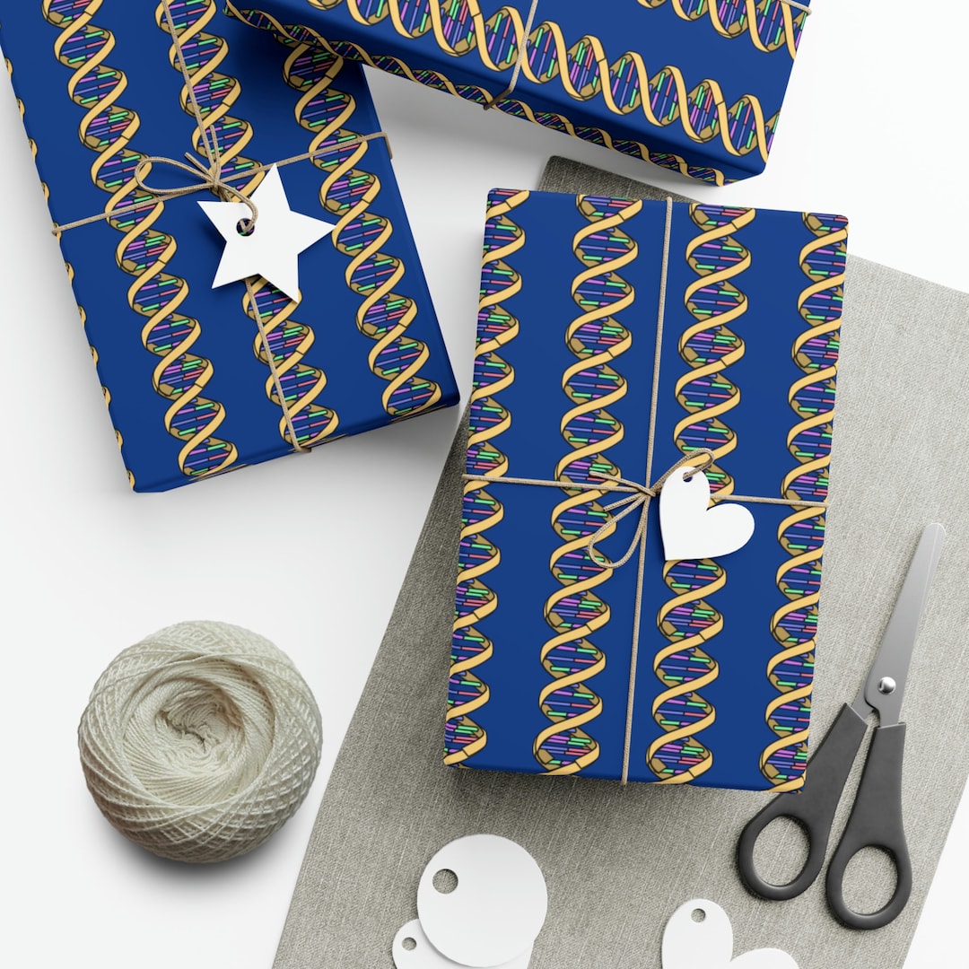 DNA Eco-friendly Gift Wrap Paper; DNA Double Helix Pattern Wrapping ...