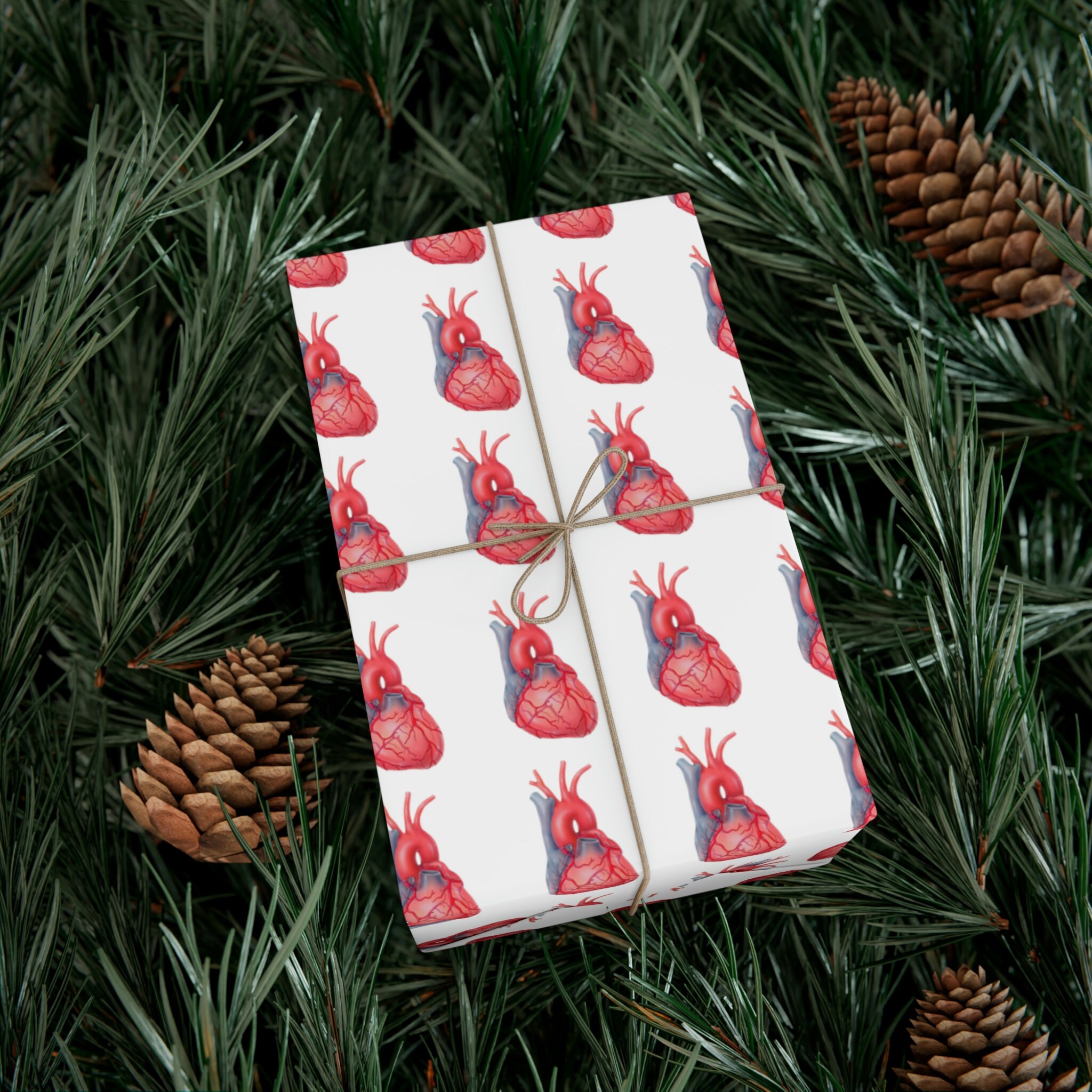 Human Heart Gift Wrap Paper, Anatomical Heart Wrapping Paper, Nurse and ...