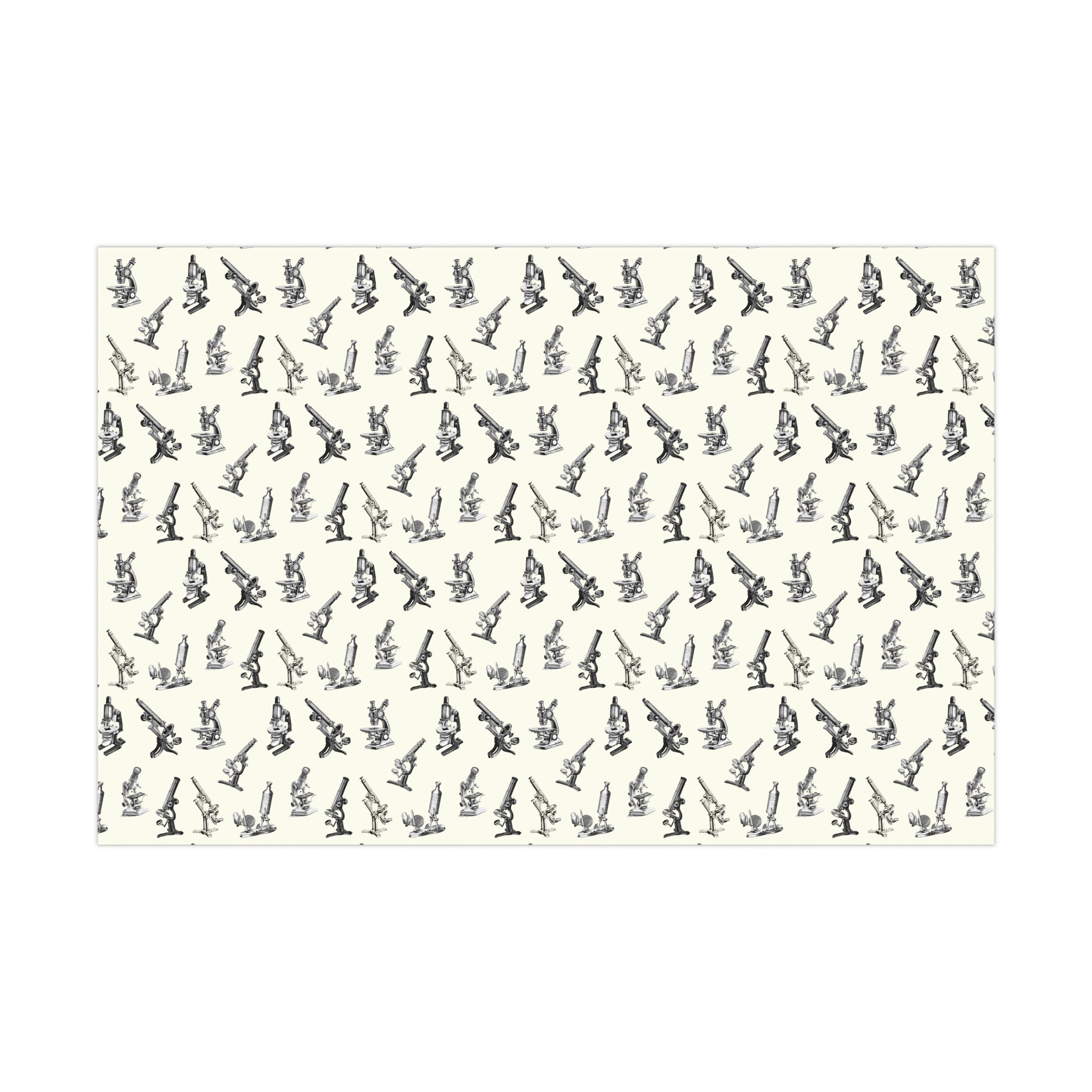 Antique Microscope Gift Wrap, Microscopy Themed Wrapping Paper, Biology ...