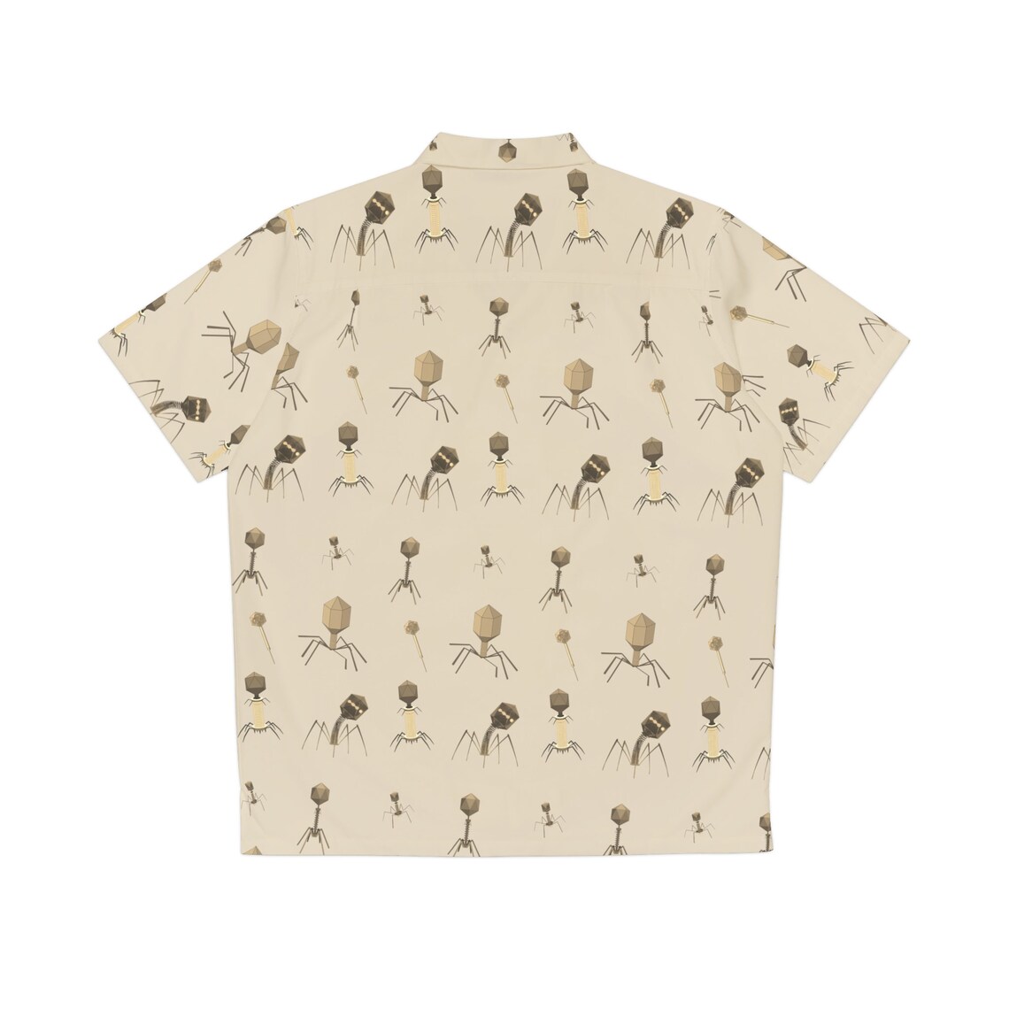 Phage Science Button up Hawaiian Shirt, Bacteriophage Pattern Button ...