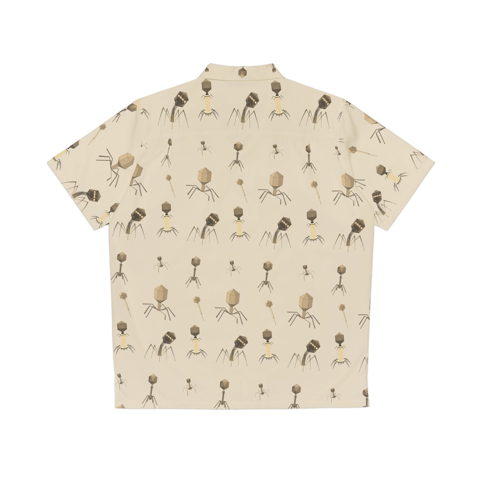 Phage Science Button up Hawaiian Shirt, Bacteriophage Pattern Button ...