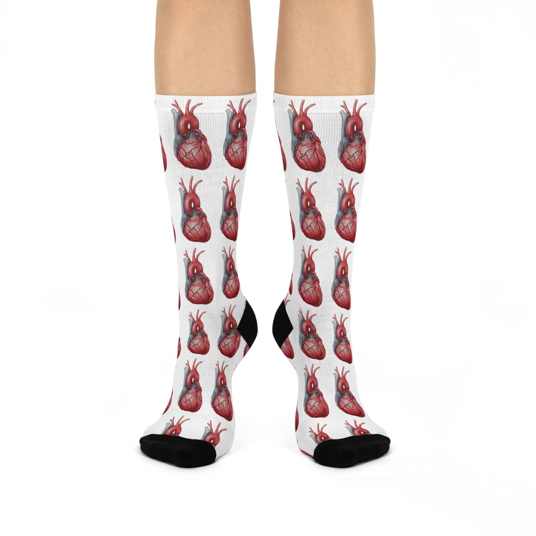 Anatomical Heart Socks, Human Heart Biology and Anatomy Socks, Nurse ...