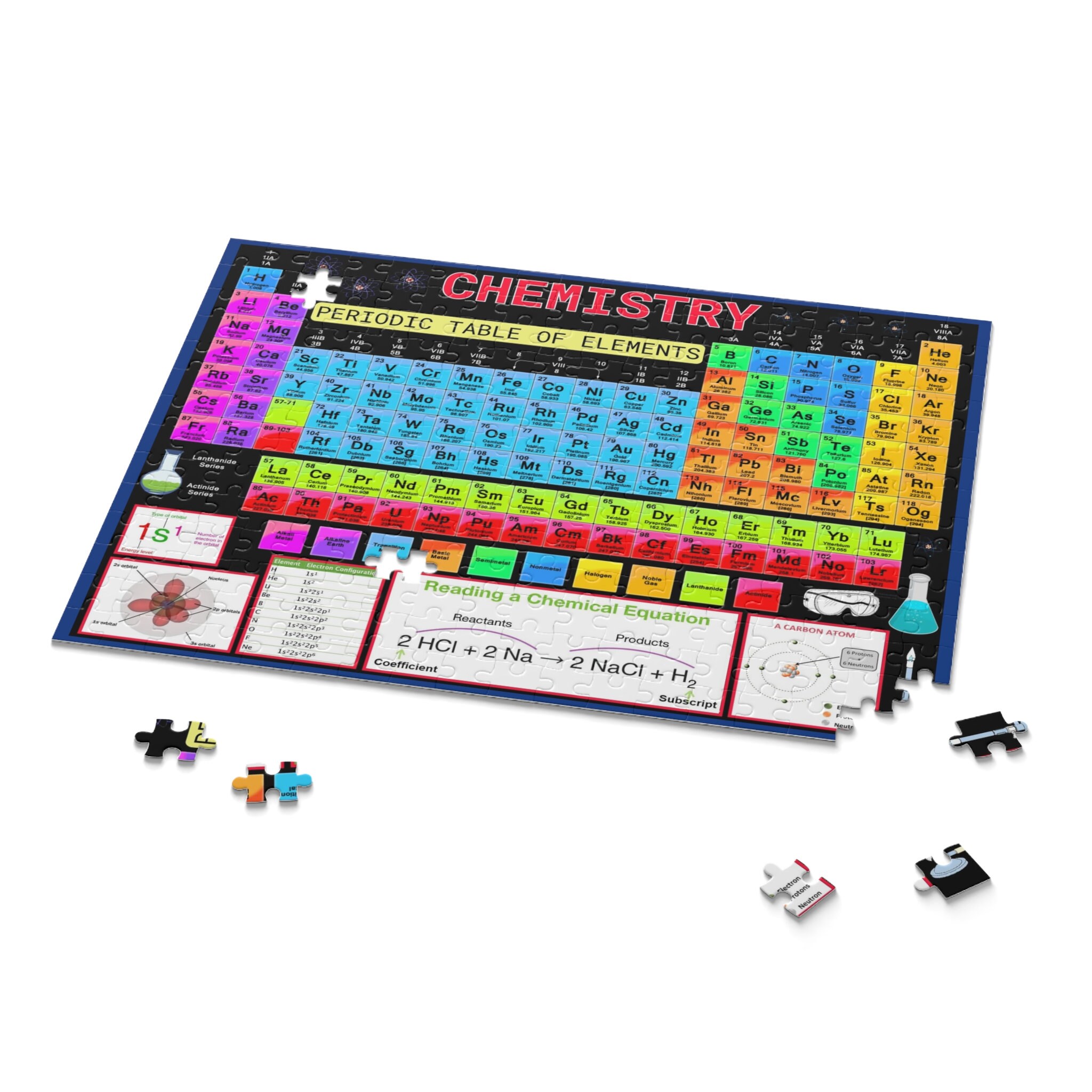 Chemistry Puzzle, Periodic Table of Elements Jigsaw Puzzle 252 and 500 ...