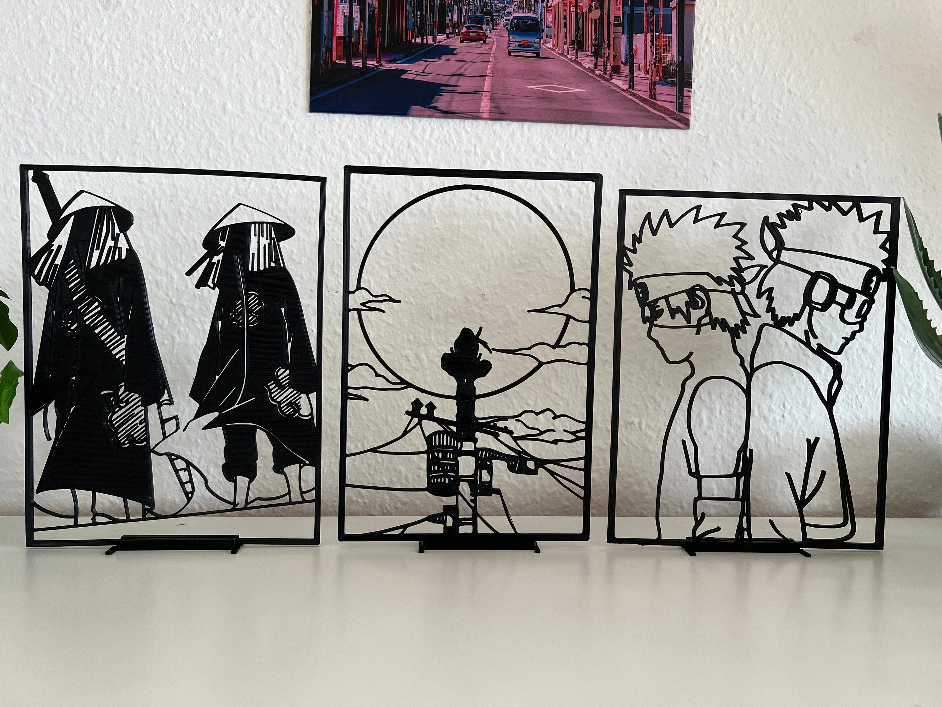 Naruto Murals Wall Decor Set of 3/ Itachi Uchiha/ Obito and Kakashi ...