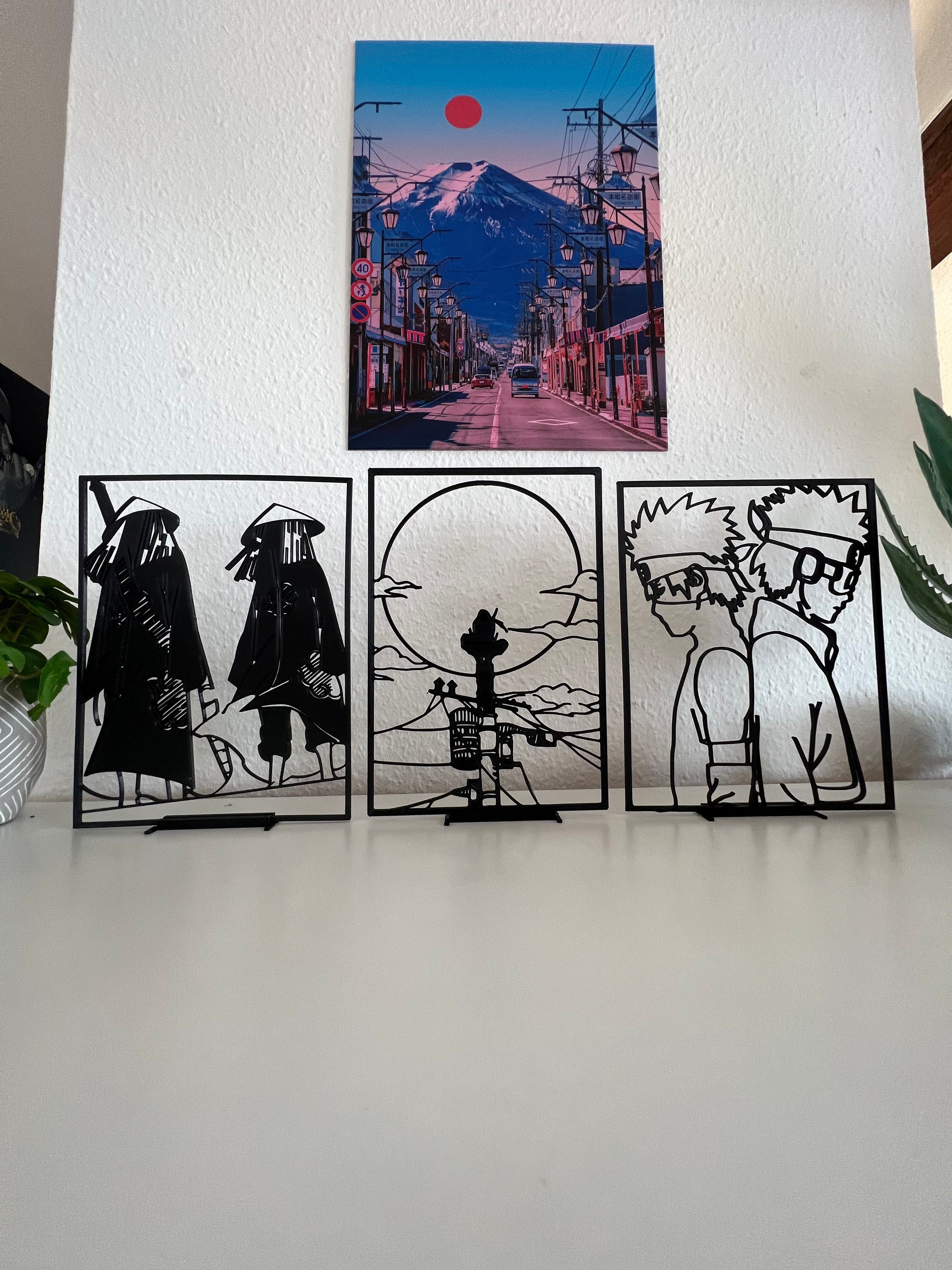 Naruto Murals Wall Decor Set of 3/ Itachi Uchiha/ Obito and Kakashi ...