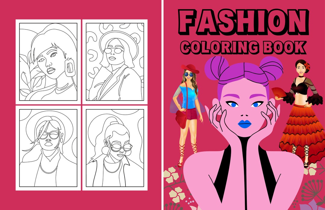 Fashion Colouring Book-printable With Cover - Etsy