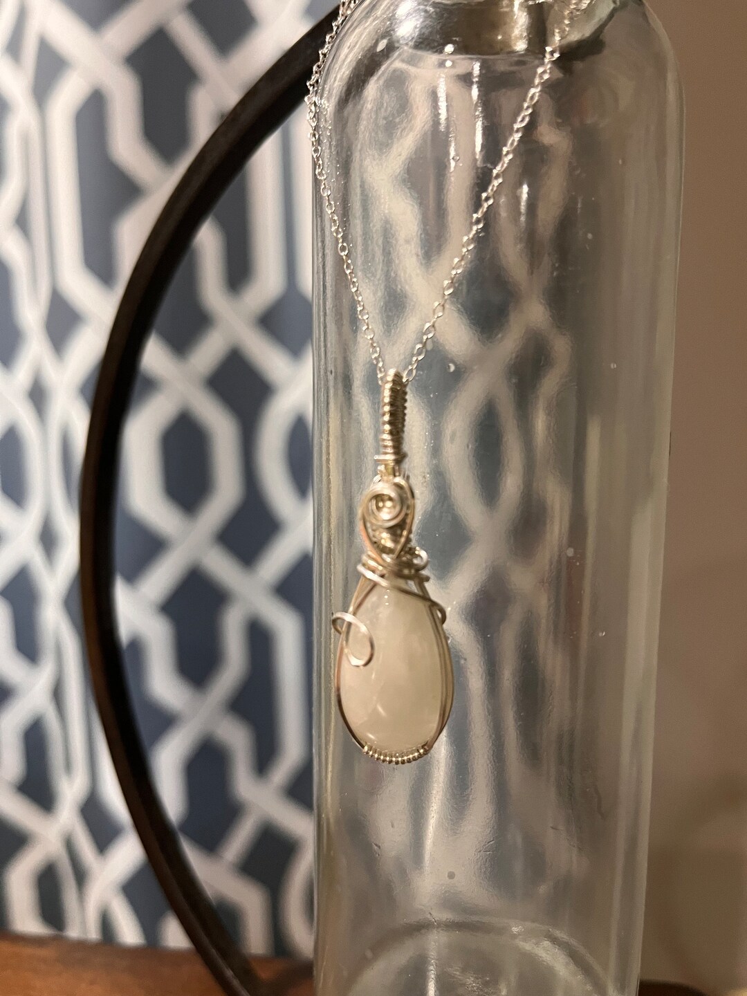 Moonstone Wrapped in a Swirled Sterling Silver Design - Etsy