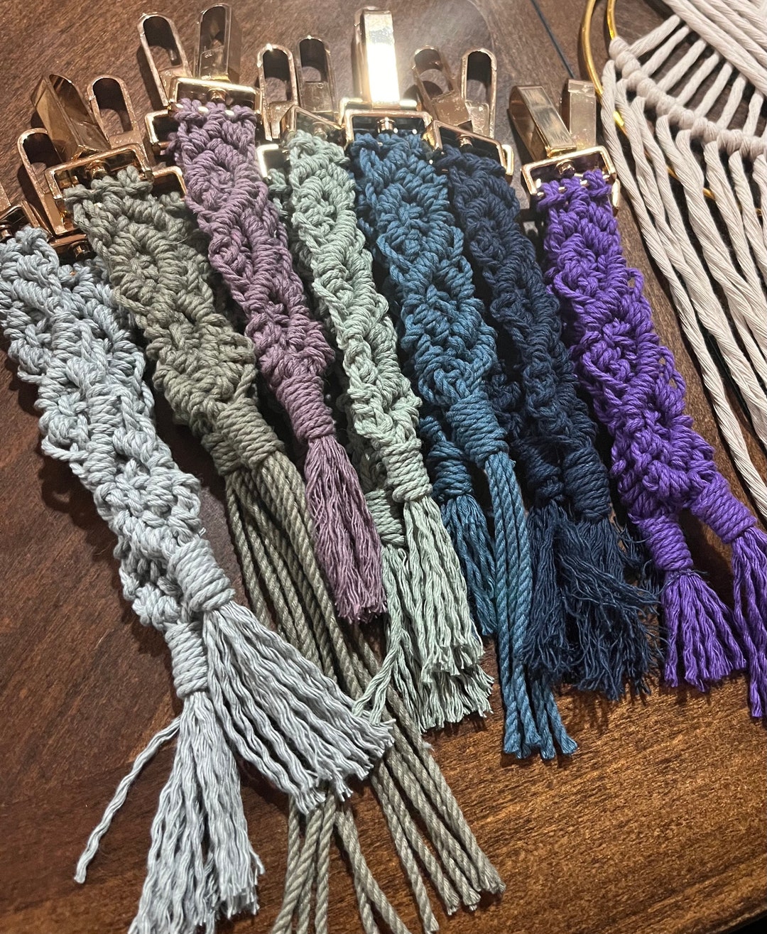 Diamond Macrame Keychain - Etsy