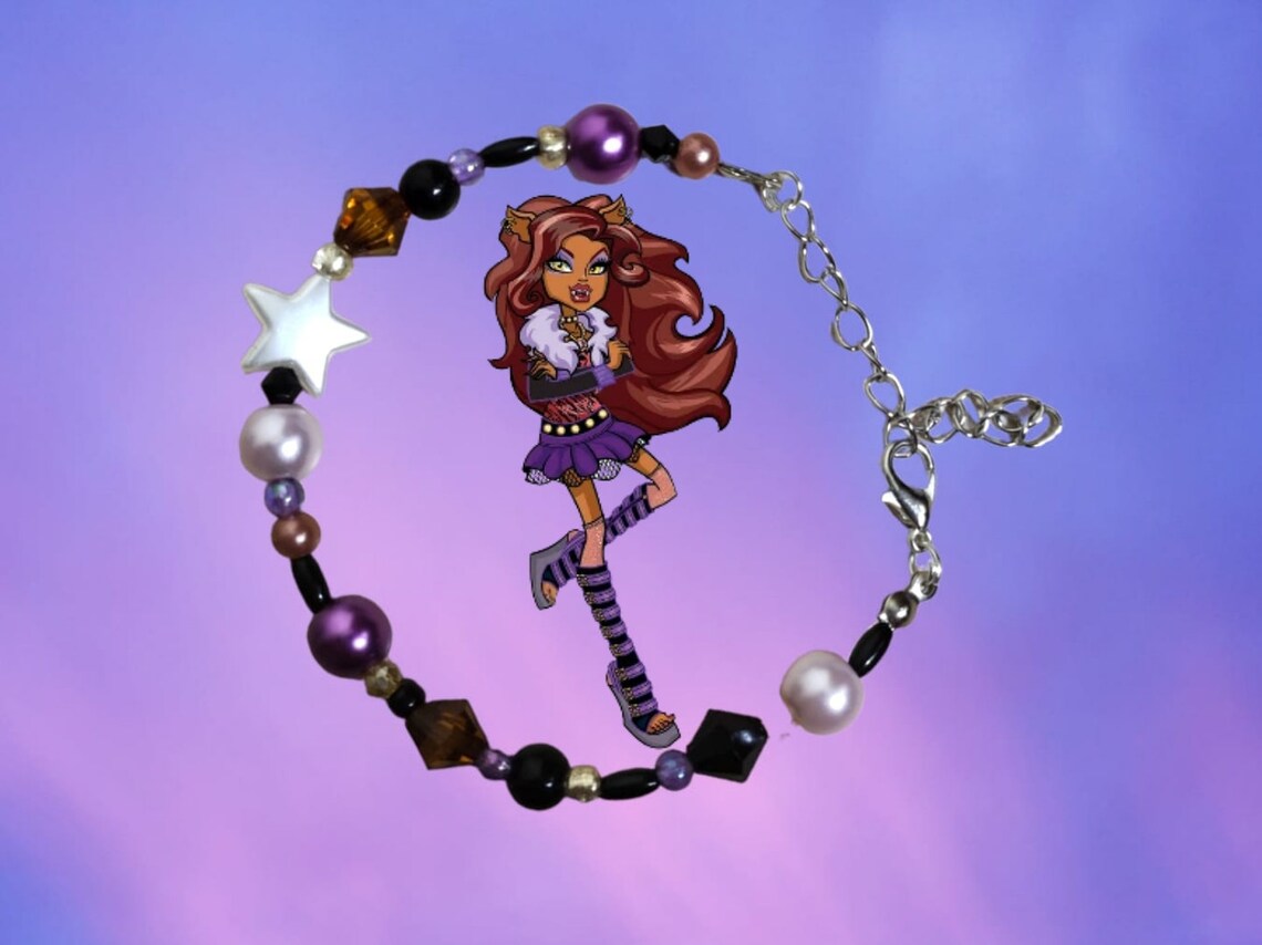 Handmade Goth Vampire Girl Bracelet With Pearl Beads - Etsy