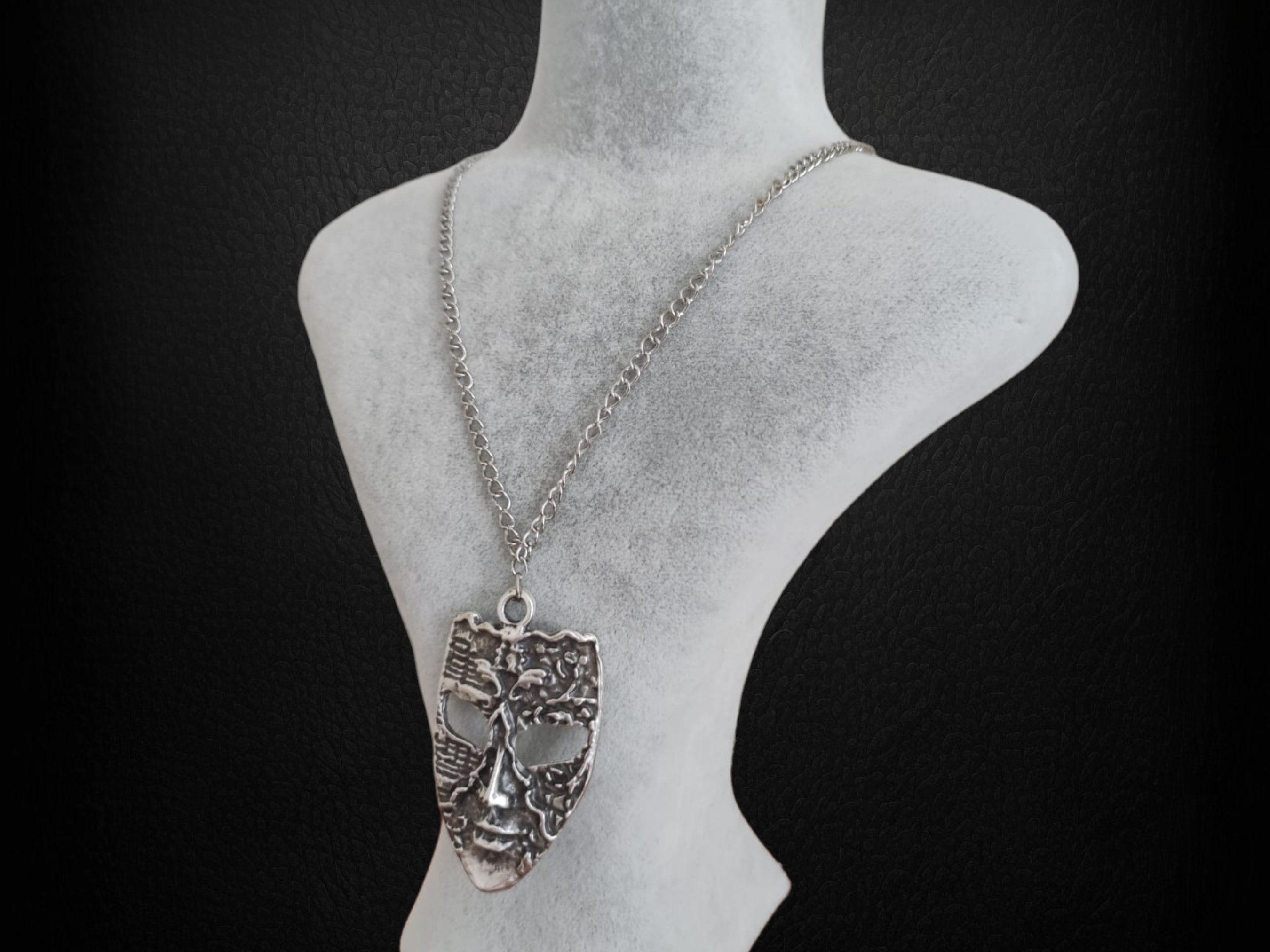 Silver Face Pendant Face Silhouette Abstract Art Necklace - Etsy