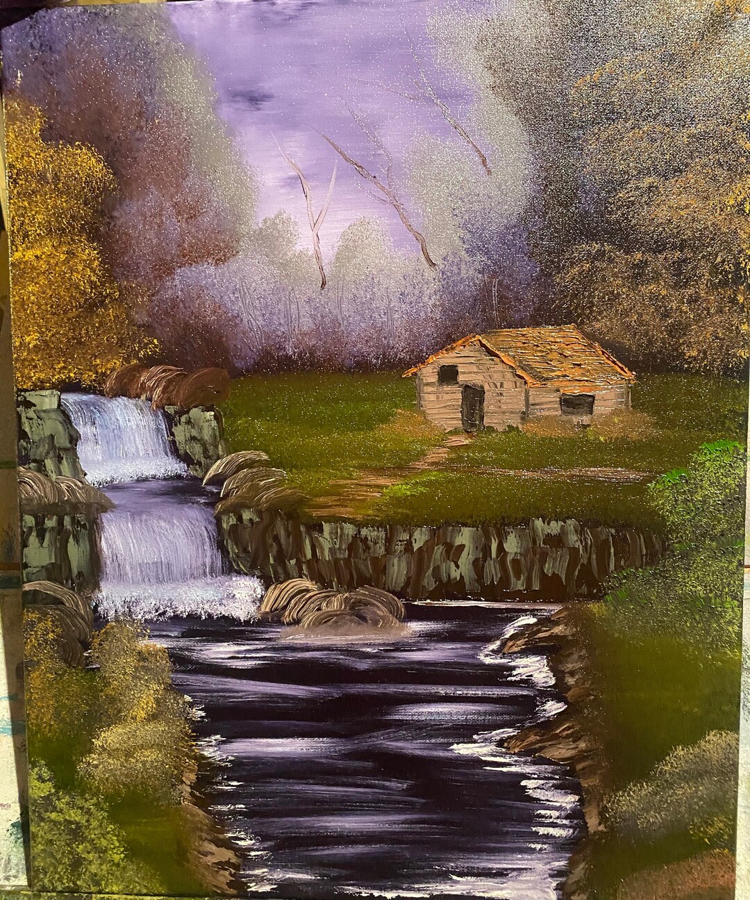 Midnight Homestead- Landscape Oil Painting - Etsy