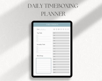 Daily Timeboxing Planner - Etsy