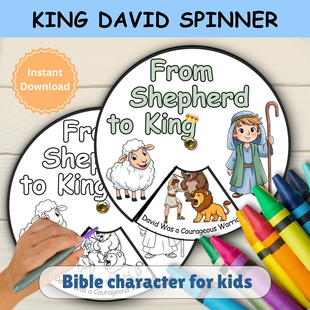 King David Spinner | Bible Character for Kids | Christian Learning ...