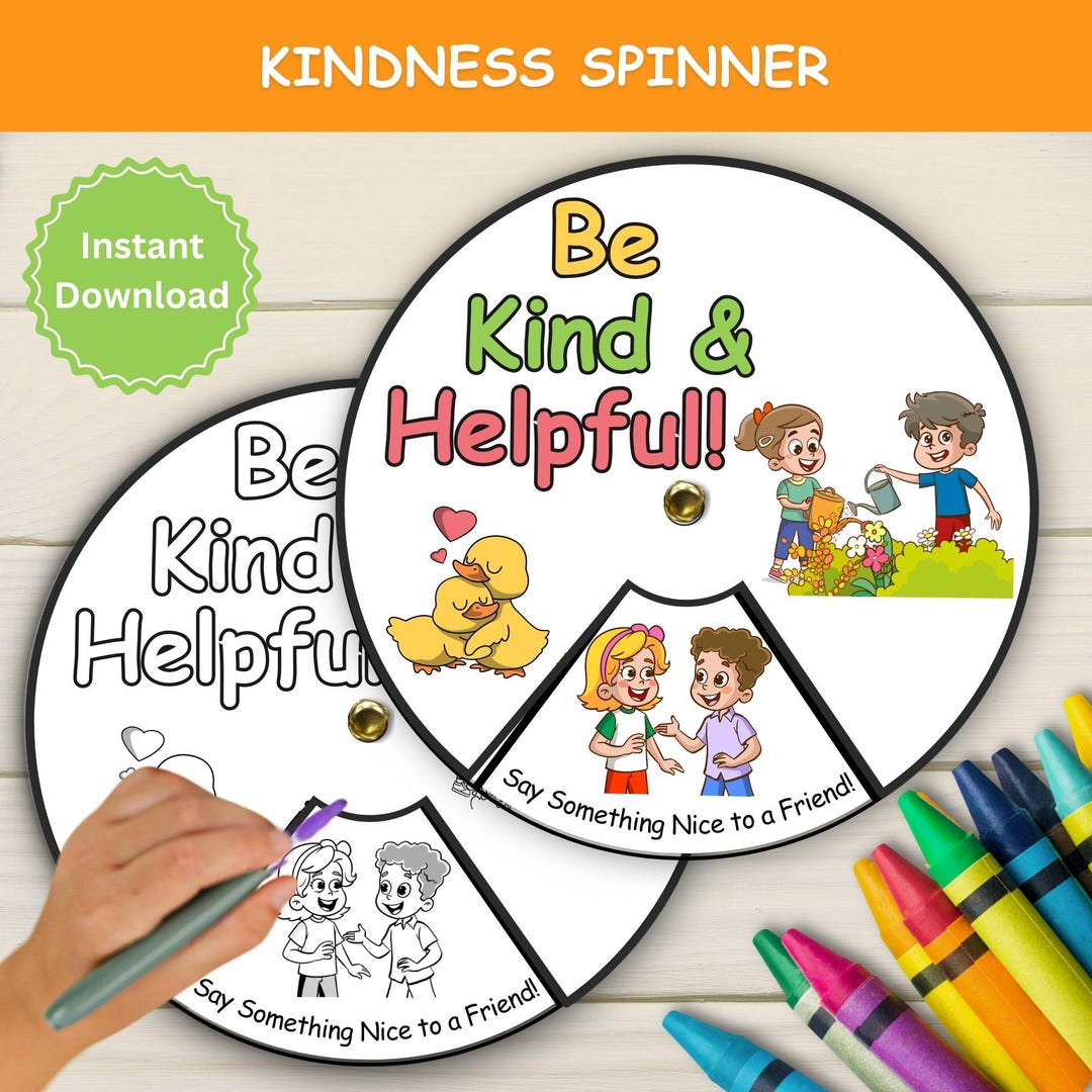 Kindness and Helping Spinner for Kids | Printable Social Skills ...