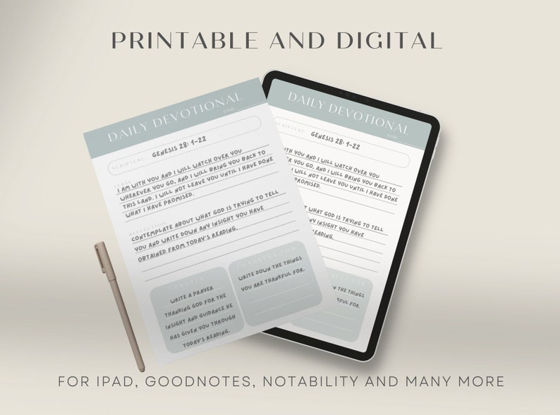 Digital Daily Devotional Template Printable Daily Devotional - Etsy