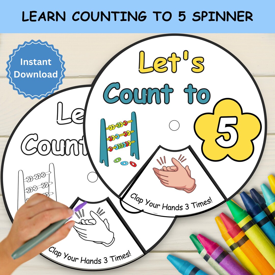 Counting to 5 Spinner Wheel, Number Learning Activity, Autism and ADHD ...