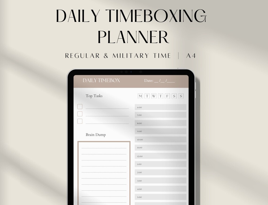 Daily Timeboxing Planner Template| Time Box Planner| Time Blocking|for ...
