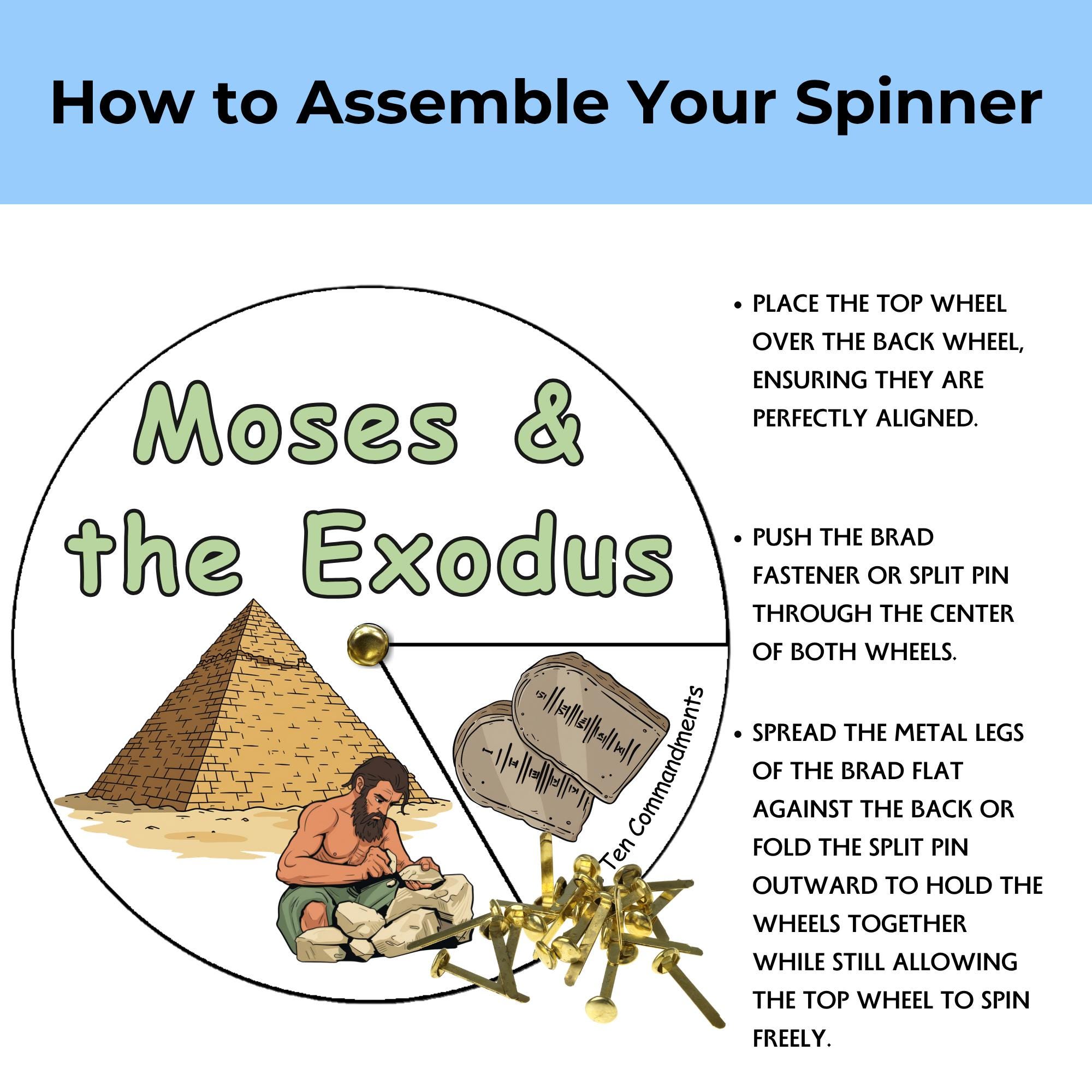 Moses & the Exodus Spinner Wheel | Bible Story Activity | Sunday School ...