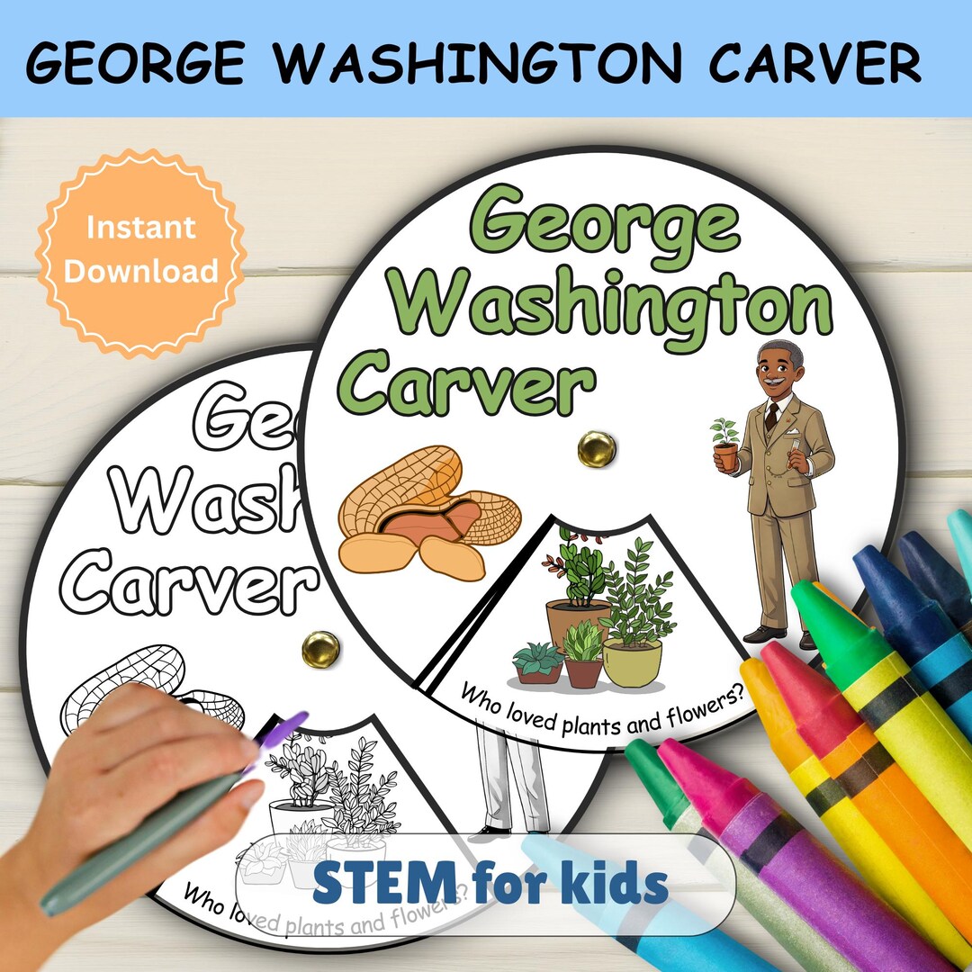 George Washington Carver Spinner | Printable History and Science Lesson ...