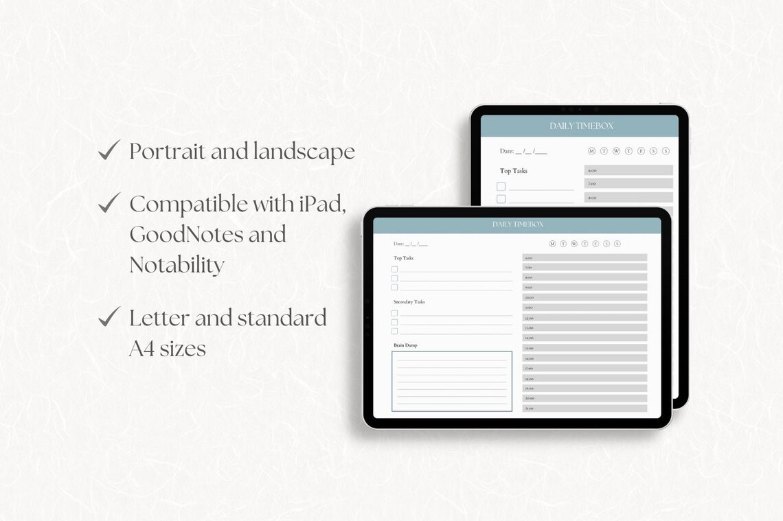 Daily Timeboxing Template Time Box Planner Time Blocking - Etsy