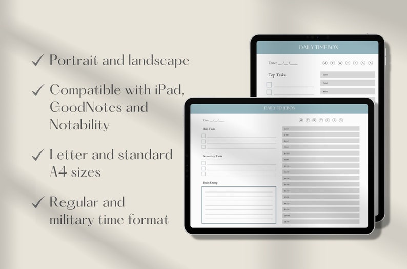 Daily Timeboxing Template| Time Box Planner| Time Blocking| - Etsy