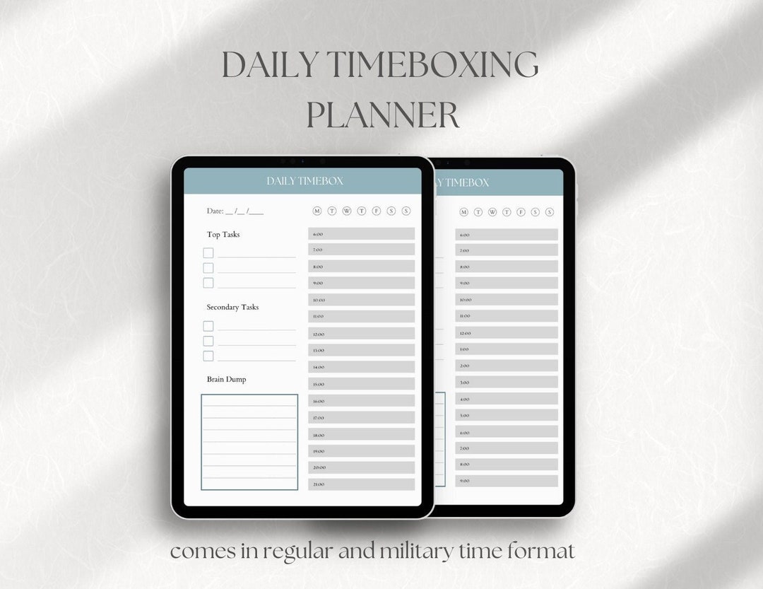 Daily Timeboxing Template Time Box Planner Time Blocking - Etsy