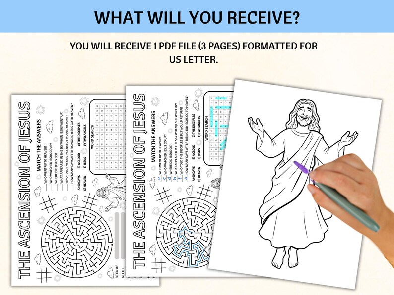 Ascension of Jesus Worksheet | Bible Activity Printable for Kids ...