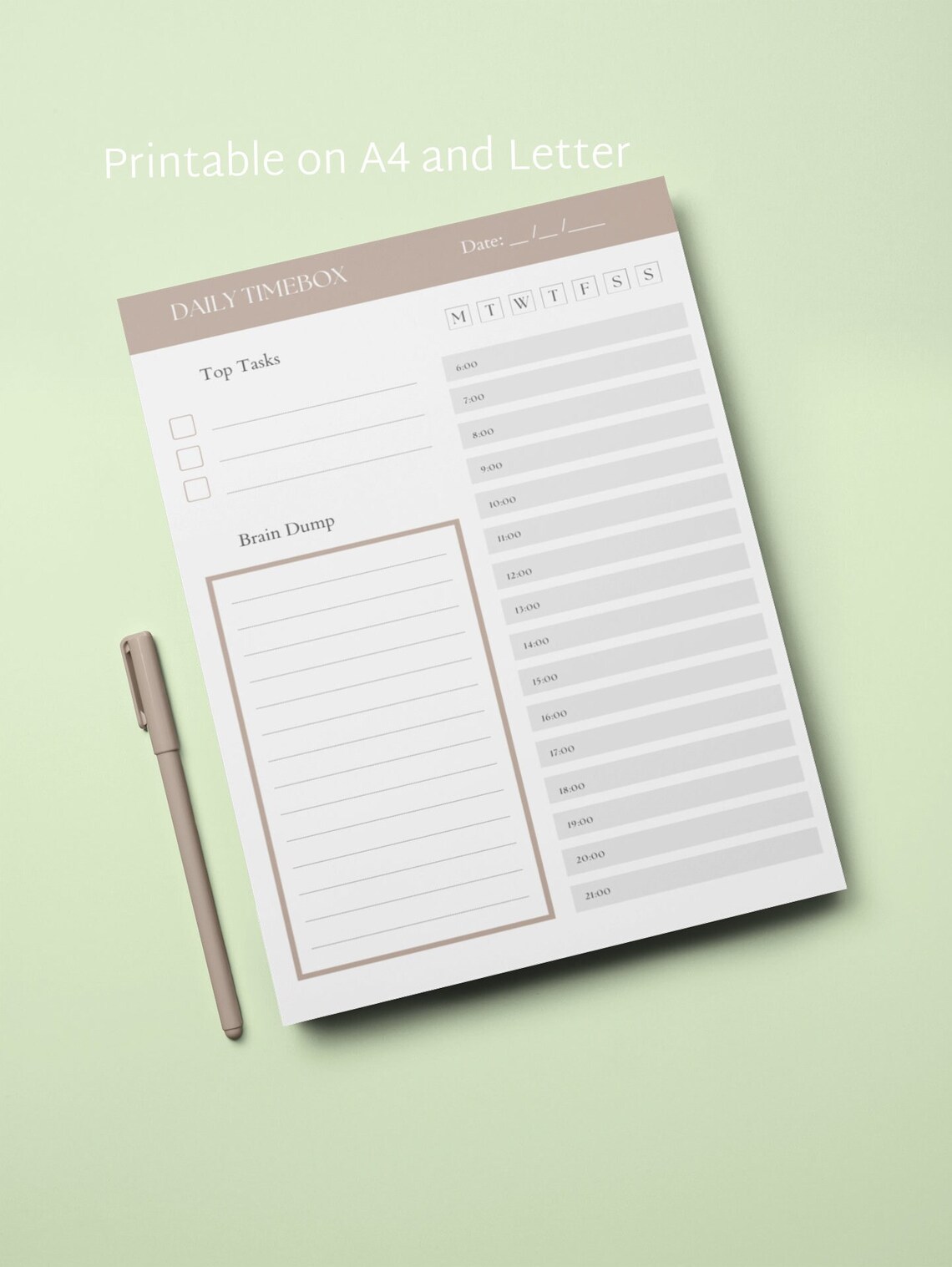 Daily Timeboxing Planner Template| Time Box Planner| Time Blocking|for ...