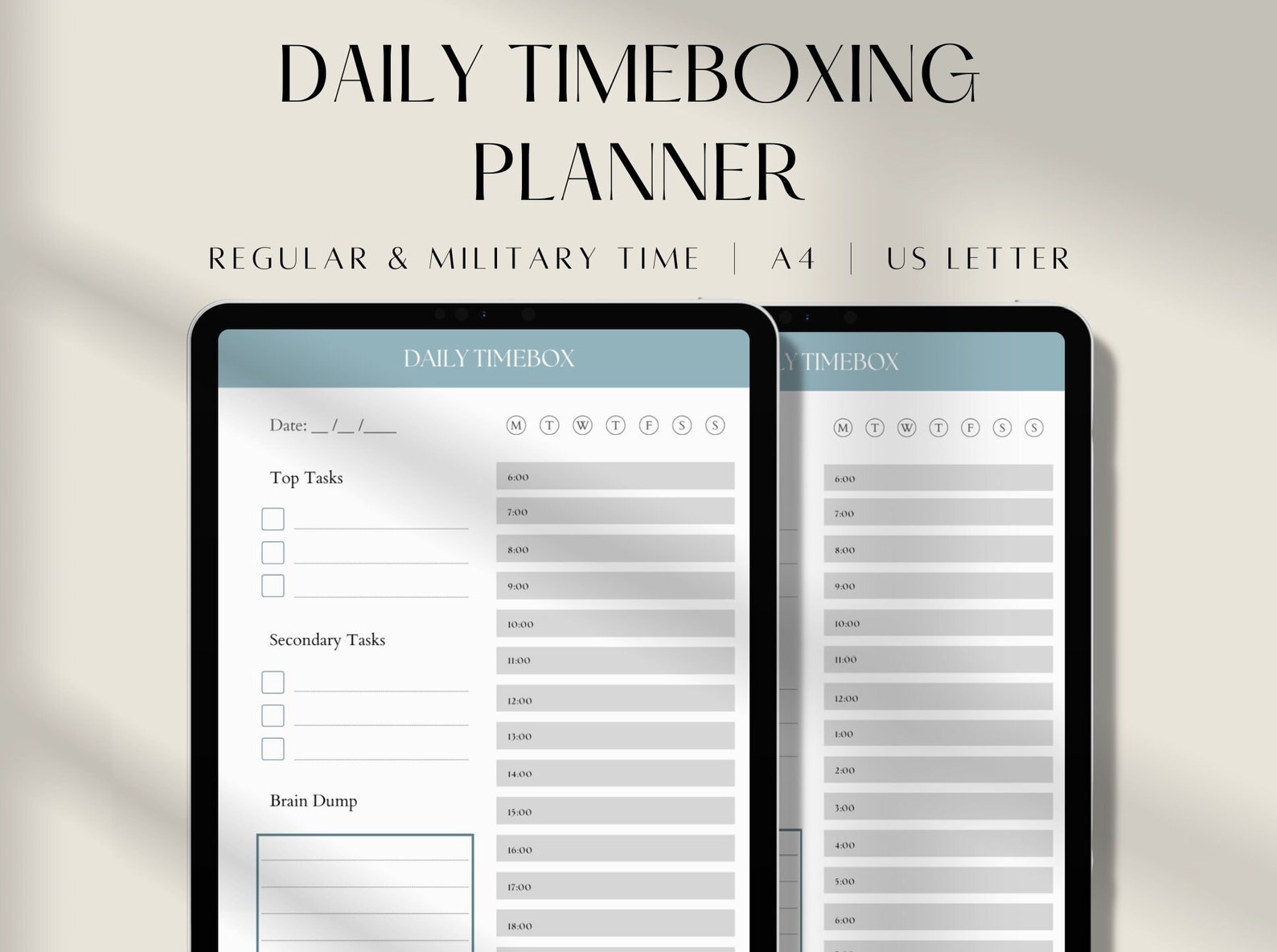 Daily Timeboxing Template | Time Box Planner | Time Blocking | Digital ...