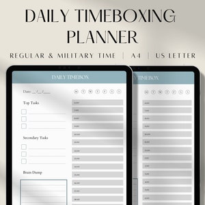 Daily Timeboxing Template| Time Box Planner| Time Blocking| - Etsy
