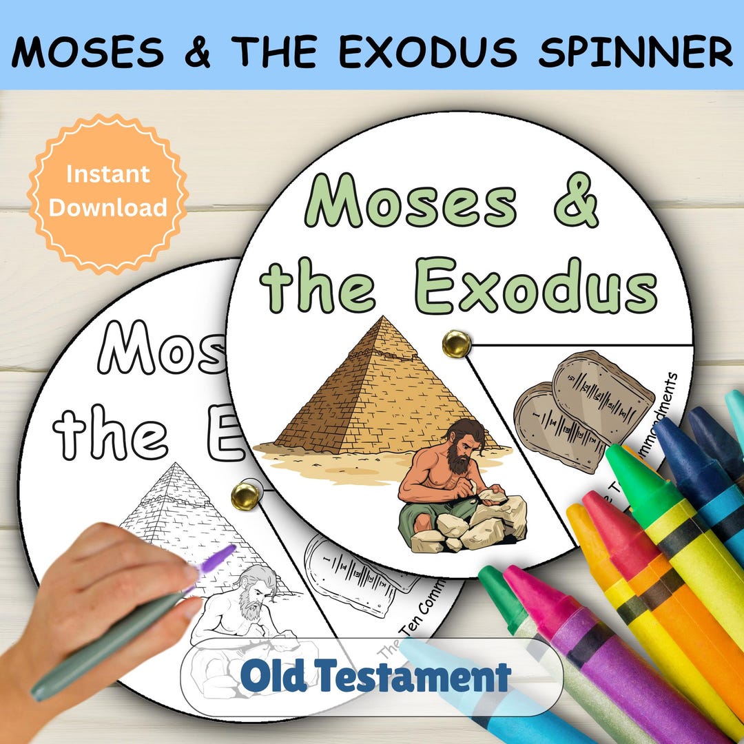 Moses & the Exodus Spinner Wheel | Bible Story Activity | Sunday School ...