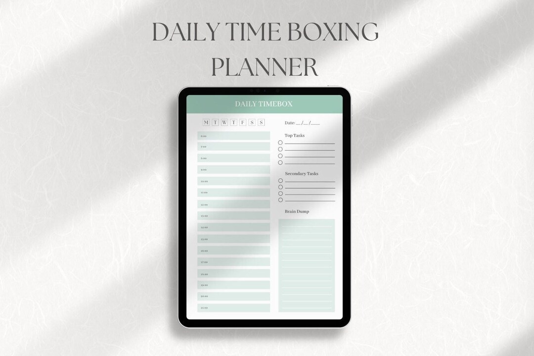 Daily Timeboxing Planner Template Time Box Planner Time - Etsy