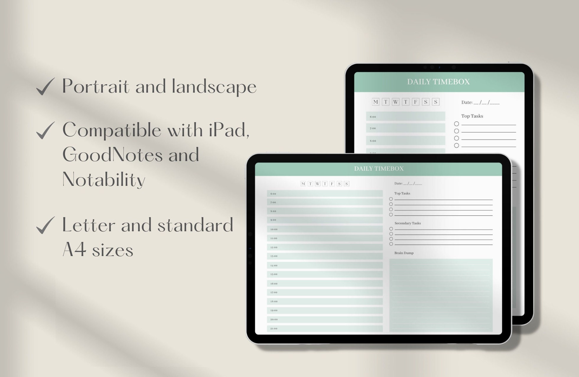 Daily Timeboxing Planner Template Time Box Planner Time Blocking for ...
