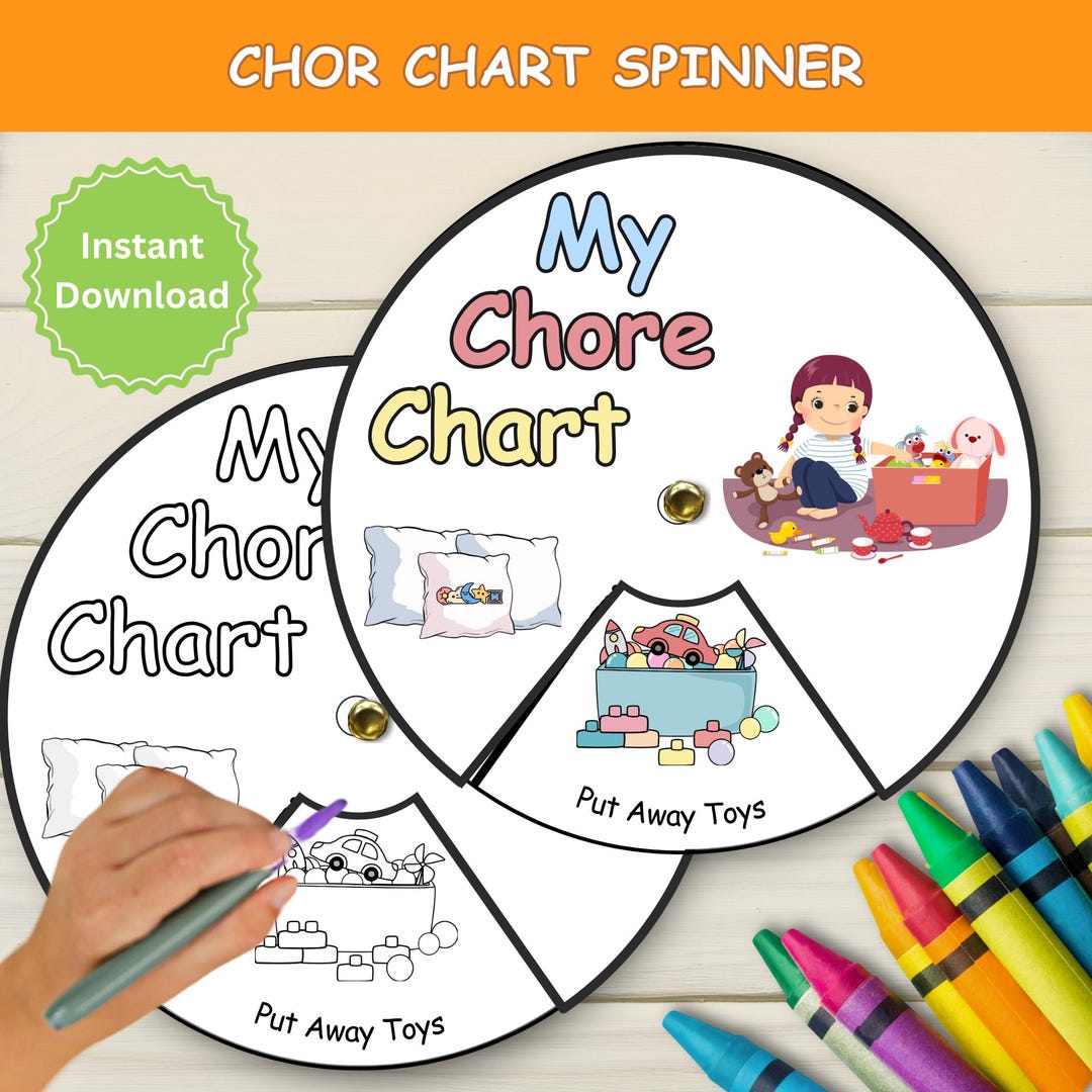 Kids Chore Chart Spinner | Daily Routine Wheel for Toddlers and ...