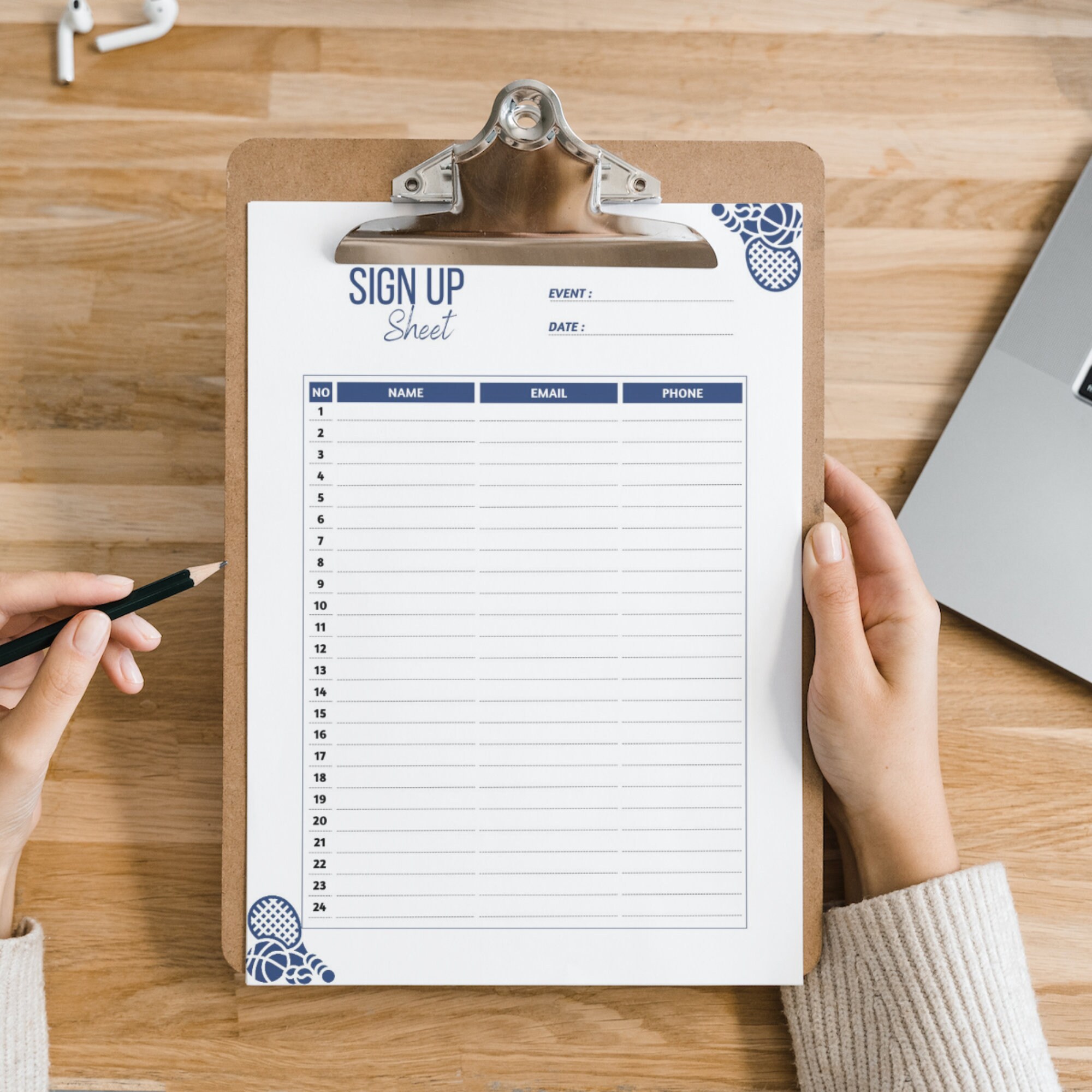 Editable Sign up Sheet Template Editable Template Printable Sign up ...